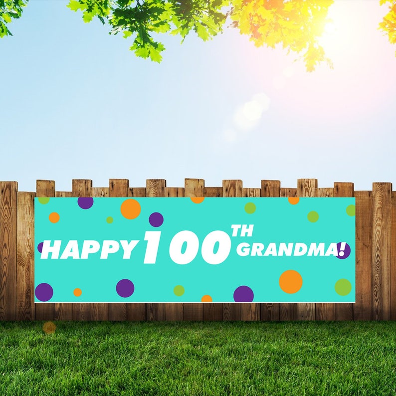 Large 100th Birthday Banner and Signs for Old Adults 6x2 With - Etsy