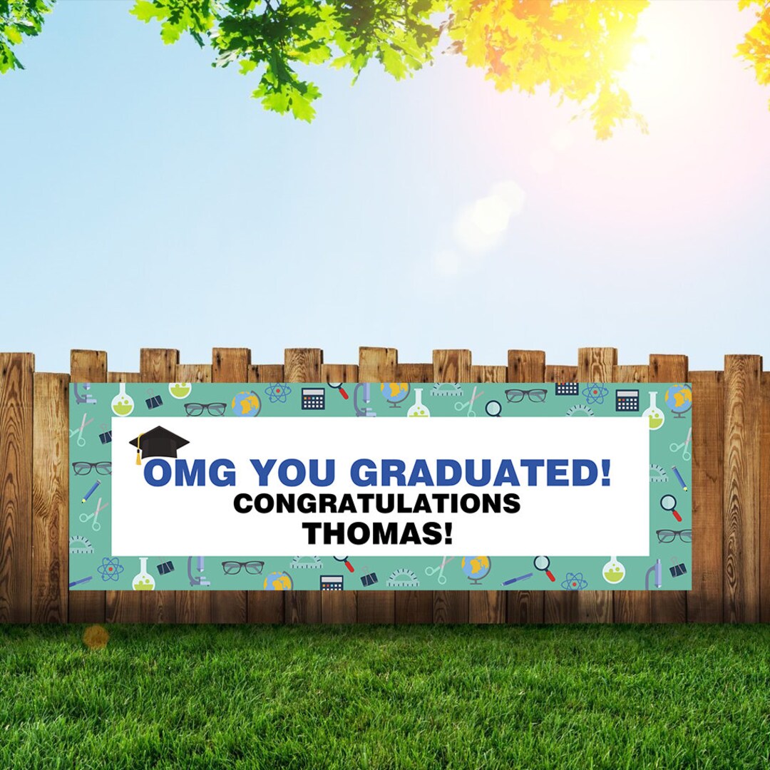 Large OMG You Graduated Graduation Banner and Signs 6x2 With - Etsy