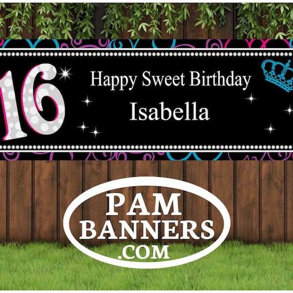 Sweet 16 Banner - Etsy