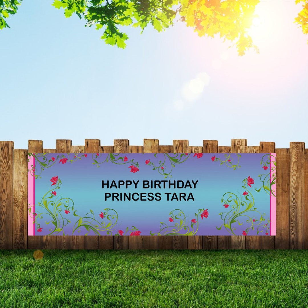 Large Rose Birthday Party Banner and Signs 6x2 With Grommets - Etsy