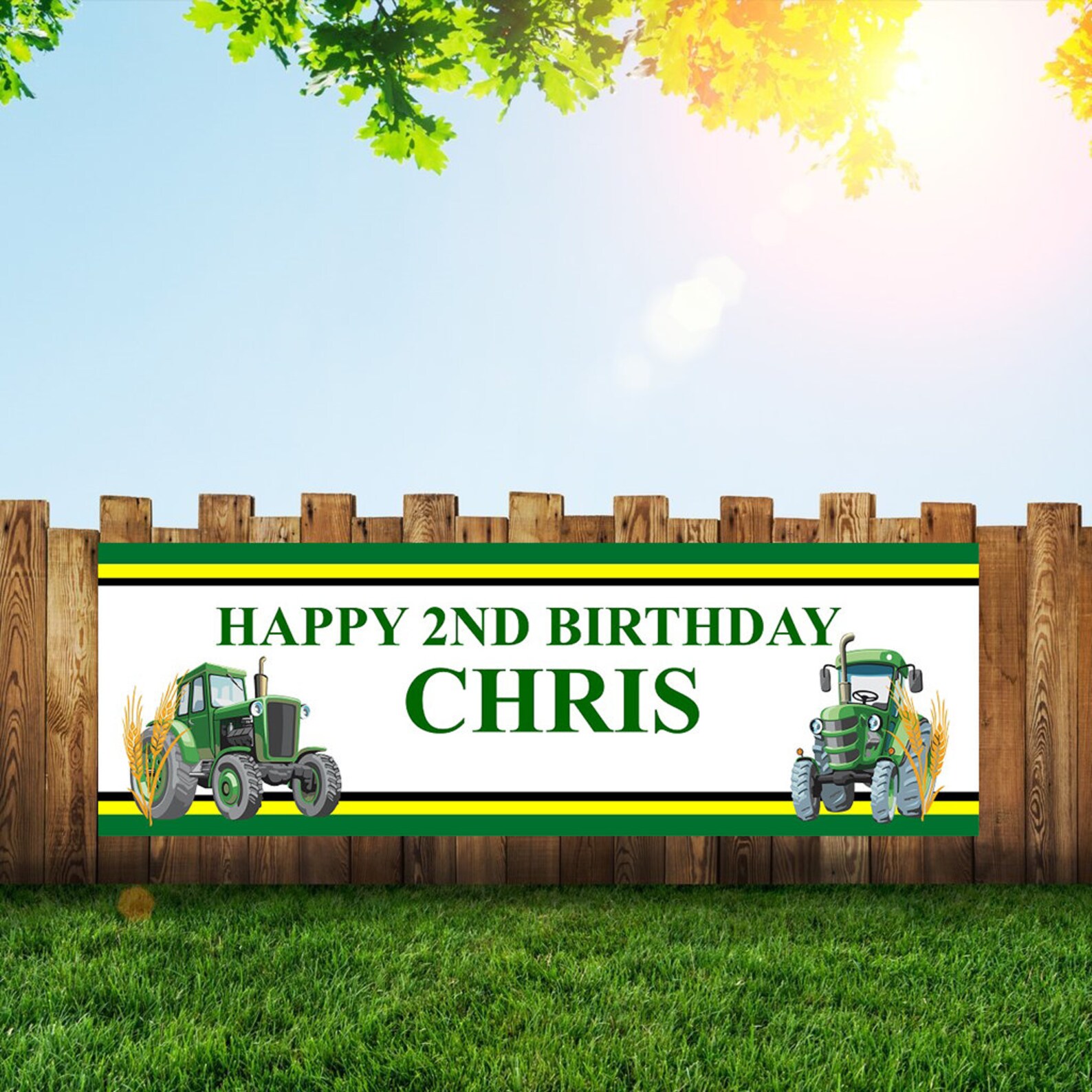 Farm Tractor Banner Birthday Party John Deere Tractor Vinyl - Etsy