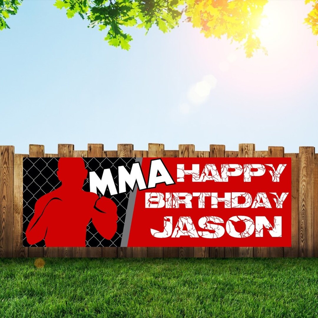 MMA/UFC Birthday Party Banner Mixed Martial Arts/ Karate - Etsy