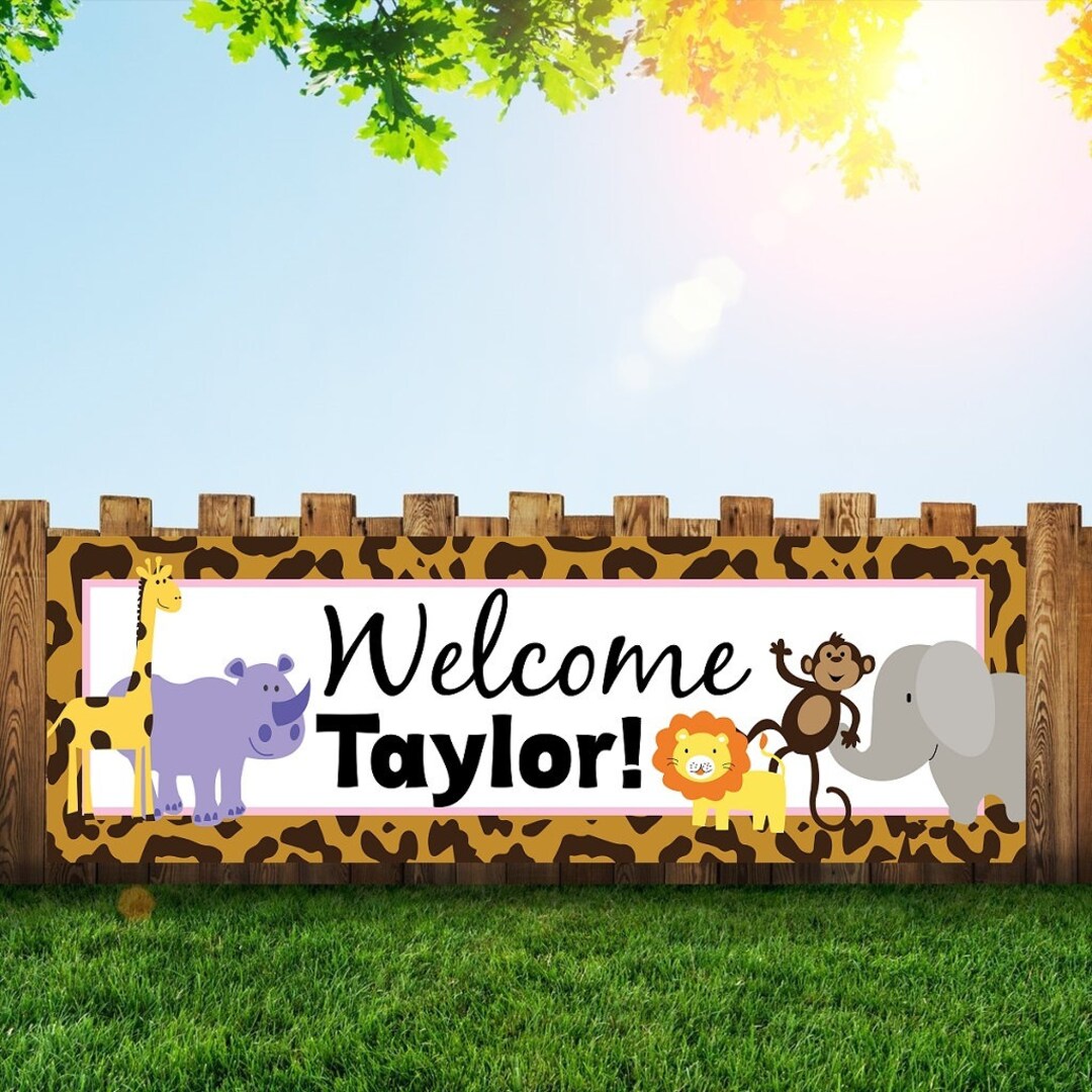 Large Jungle Safari Tour Birthday Party Banner and Signs 6x2 - Etsy