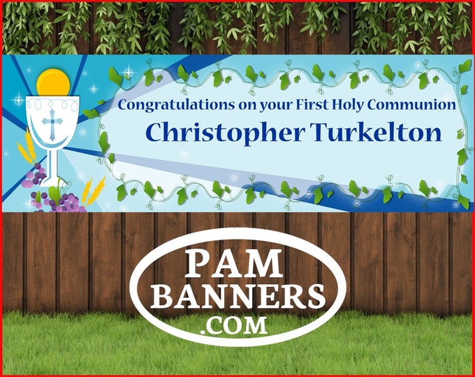 Large First Communion Banner and Sings 6x2 With Grommets - Etsy