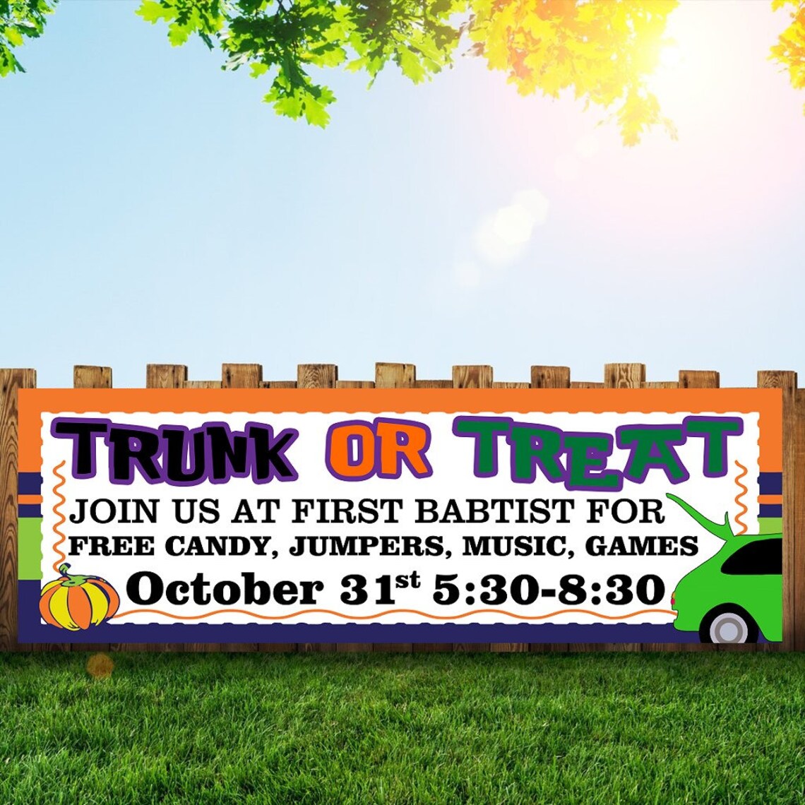 Personalized Trunk-or-treat Vinyl Banner Custom Banner - Etsy