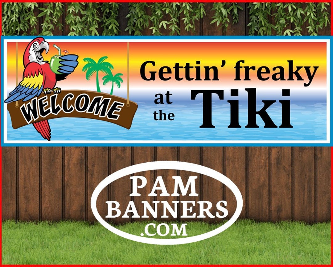 Large Tiki Bar Birthday Party Banner and Signs 6x2 With Grommets - Etsy