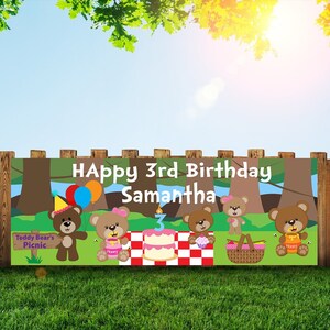 Large Teddy Bear Birthday Party Banner and Signs for Kids 6x2 - Etsy