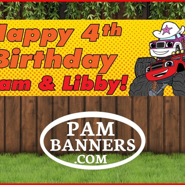 Blaze and the Monster Machines Birthday Banner - Etsy