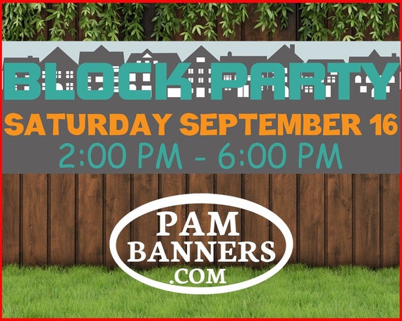 Large Block Party Banner and Signs 62 With Grommets - Etsy