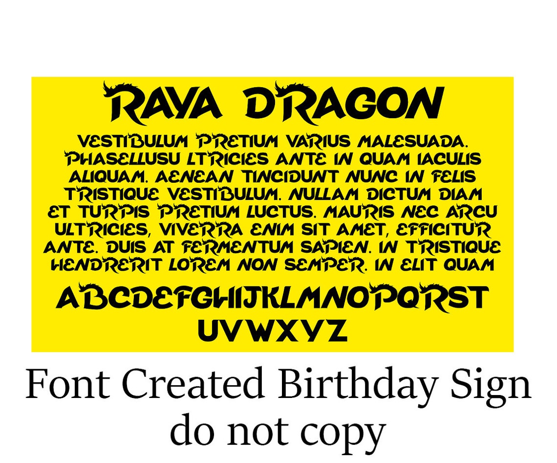 Raya and the Last Dragon Font Raya Font Dragon Font - Etsy
