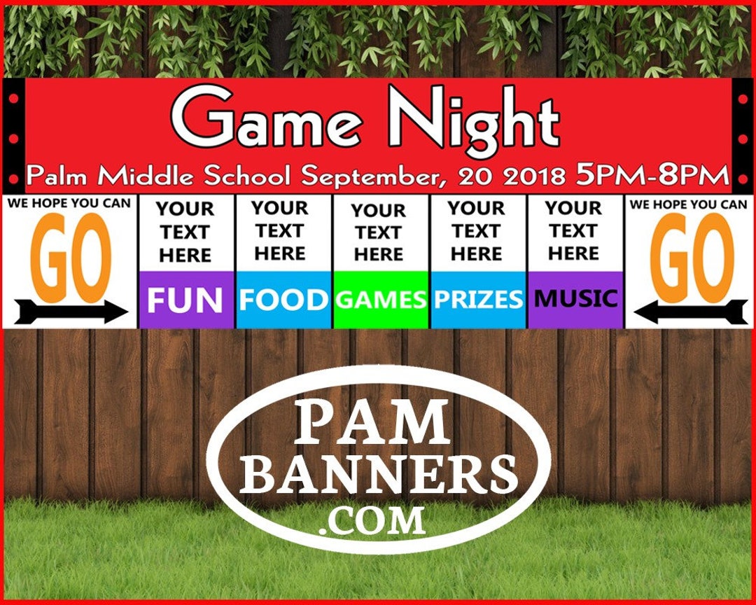 Large Family Game Night Banner and Signs 6x2 With Grommets - Etsy