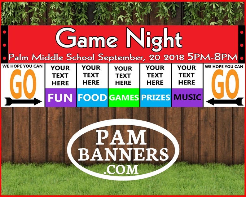 Large Family Game Night Banner and Signs 6x2 With Grommets - Etsy