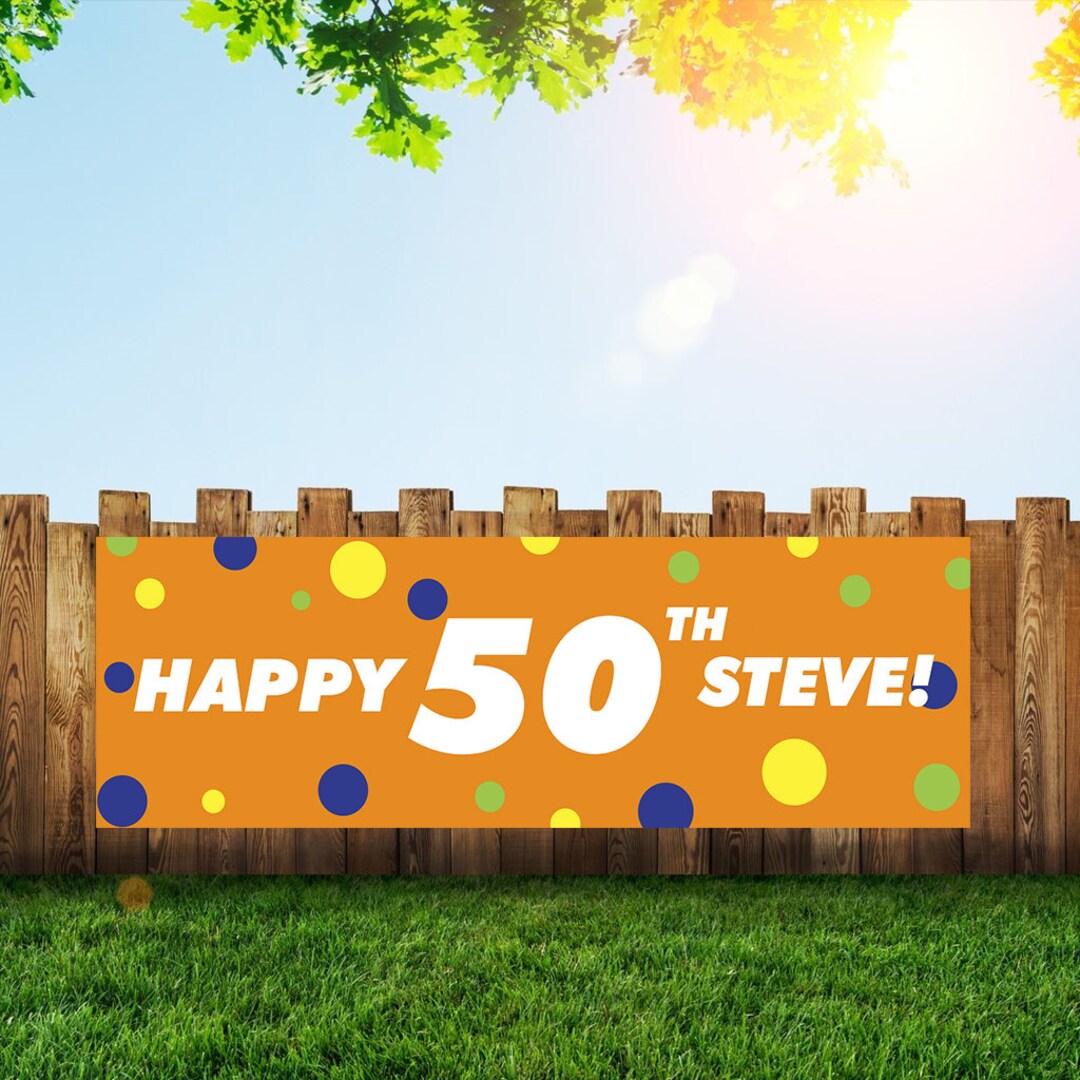 Large 50th Adult Birthday Bash Party Banner and Signs 6x2 With Grommets ...