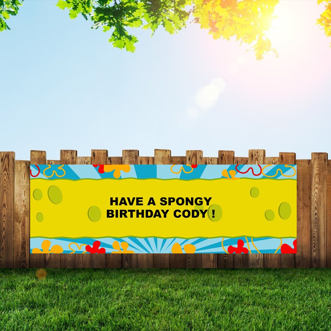 Large Sponge Birthday Banner and Signs 6x2 With Grommets - Etsy