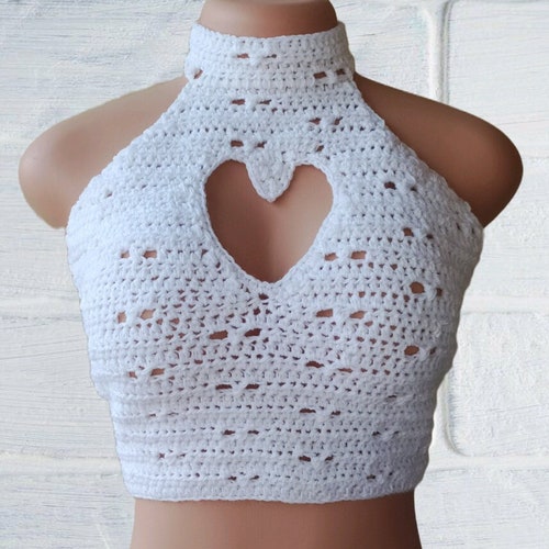 CROCHET PATTERN PDF Crochet Heart Crop Top Pattern Bikini - Etsy