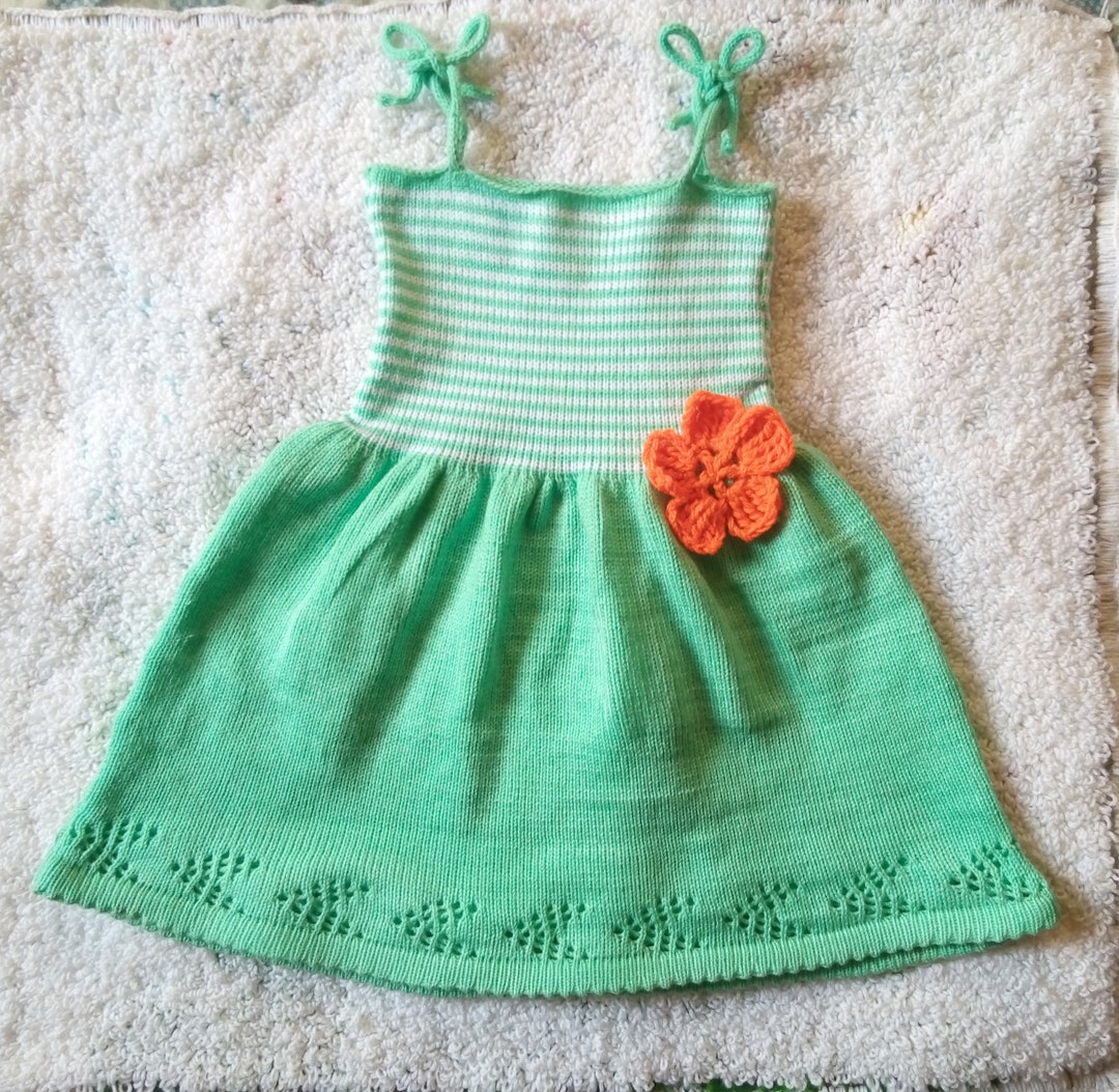 MACHINE KNITTED PATTERN - Knitted Baby Dress Pattern - Machine Knitting ...