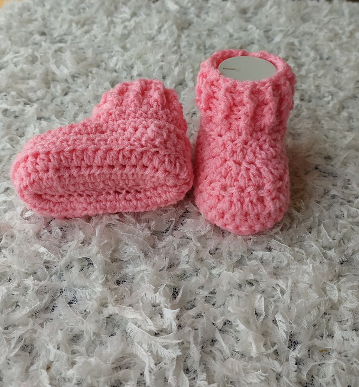 CROCHET PATTERN PDF Crochet Baby Booties Pattern Worked Flat | Etsy