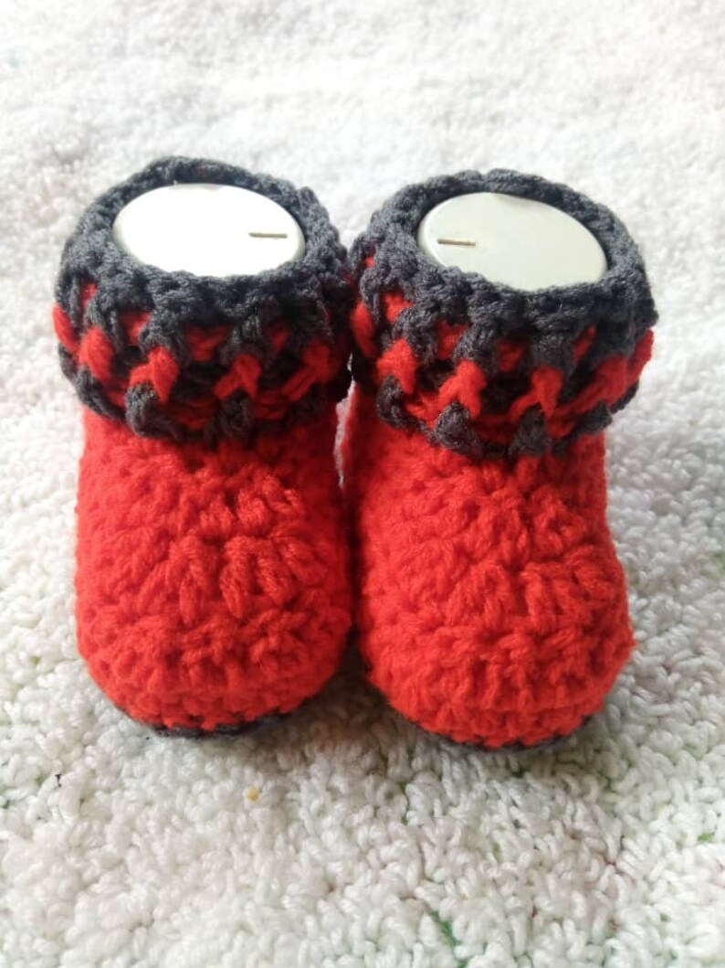 CROCHET PATTERN PDF Crochet Baby Booties Worked Flat - Etsy