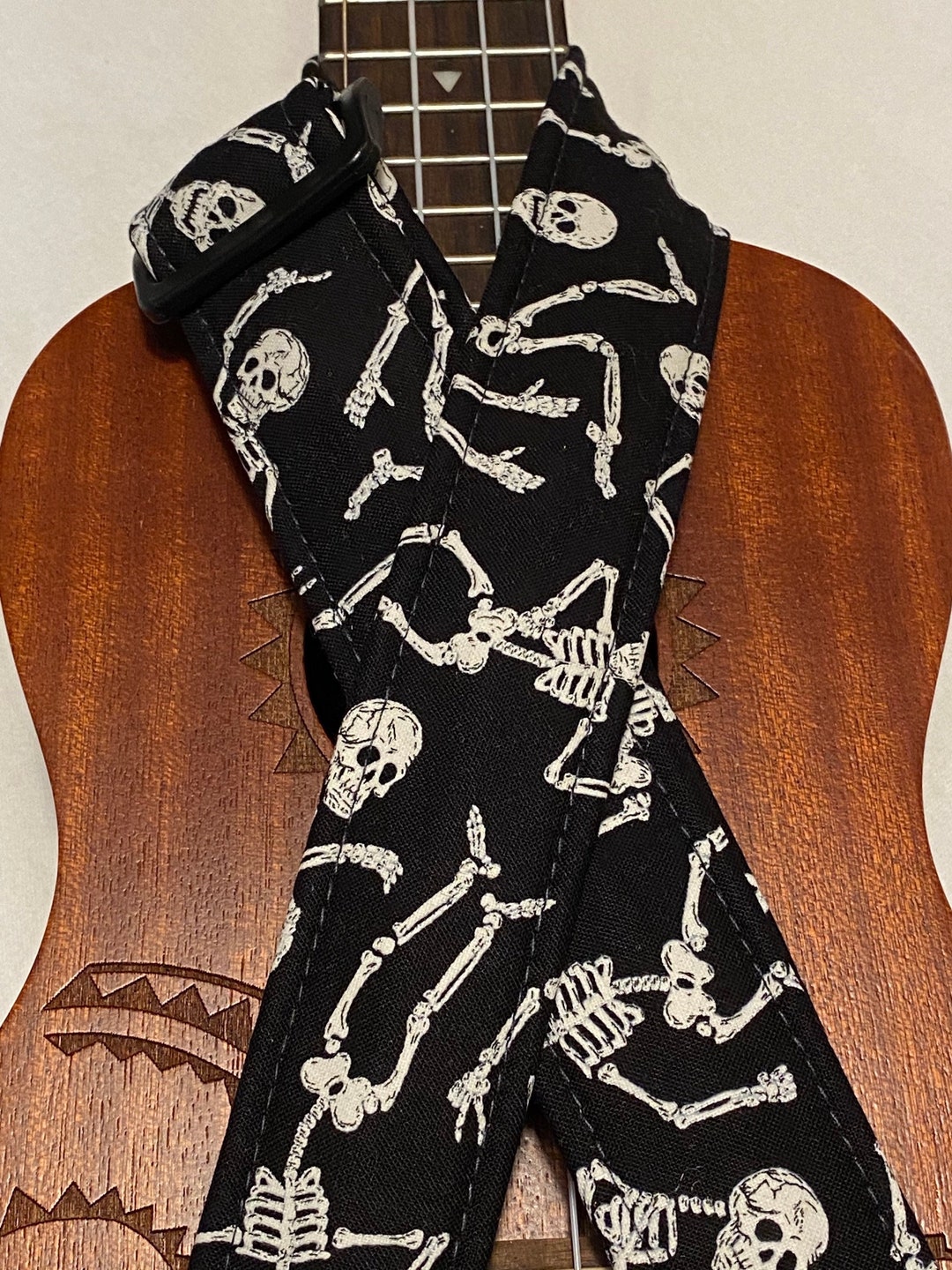 Dancing Skeleton Bones Ukulele Strap Ukulele Ukelele Strap Ukelele Ukulele Case Handmade Ukulele ...