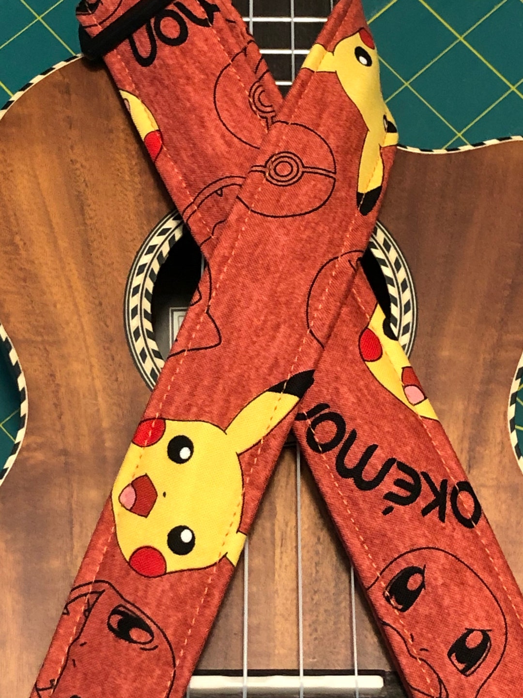 Pikachu and Squirtle, Pokemon Ukulele Strap, Hands-free, Vegan Leather ...