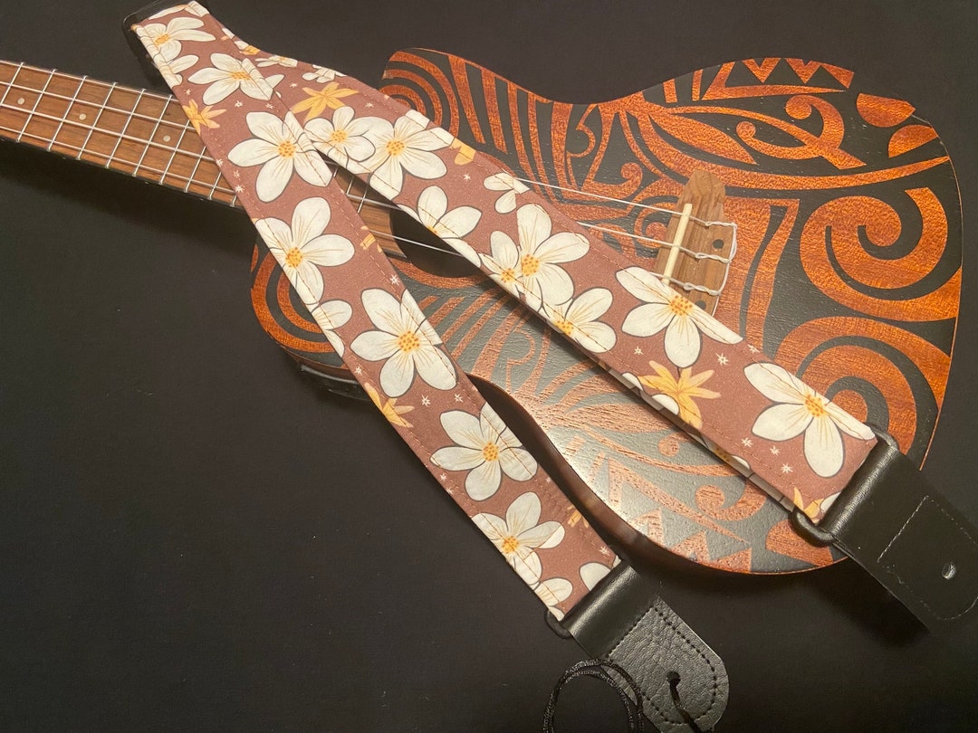 Plumerias Ukelele Strap Ukelele Handmade Ukulele Banjolele Banjo Strap ...