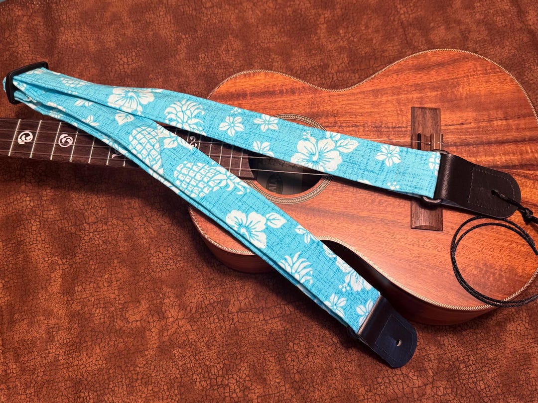 Quilts & Ukulelesturquoise Pineapples Ukulele Strap Ukulele Ukelele ...