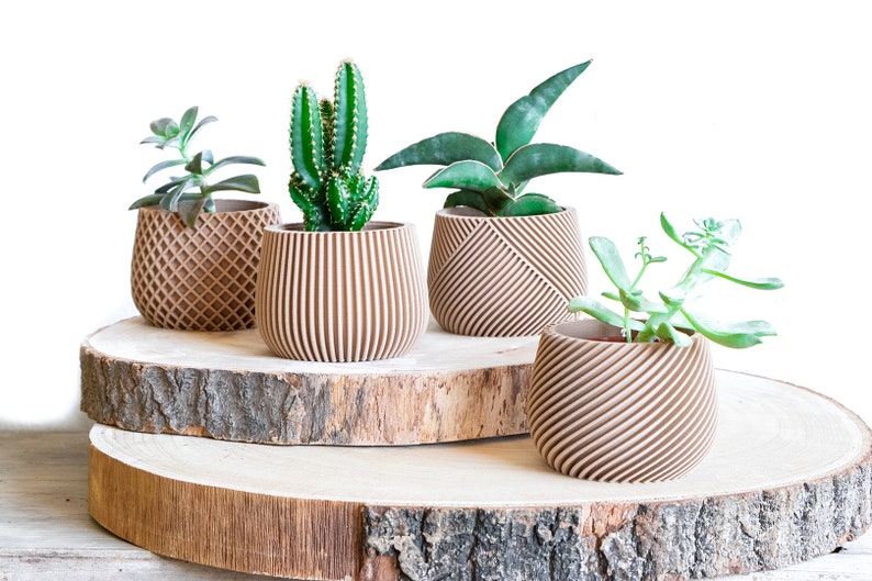 Wood Cache Pot | Wood Plant Pot | Succulent Plant Stand | Succulent ...