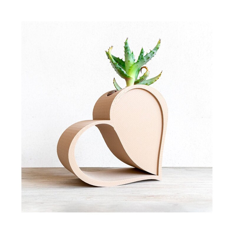 Lovely Plant Pot Heart Wood Heart Succulent Mothers Day | Etsy