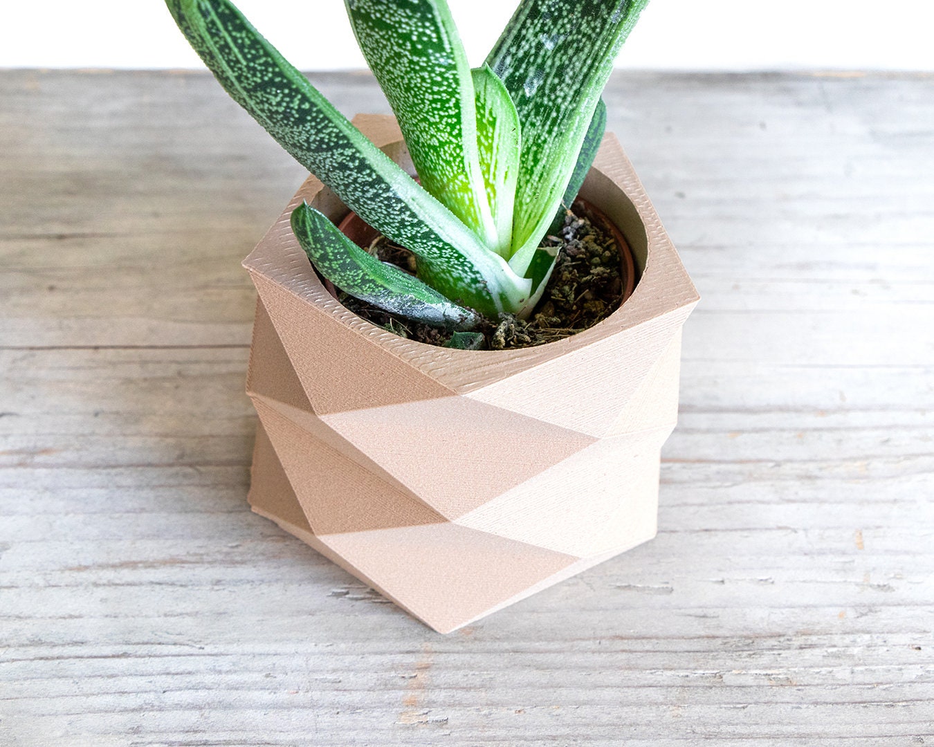 Origami Wood Plant Pot Succulent Cache Pot Wood Succulent | Etsy