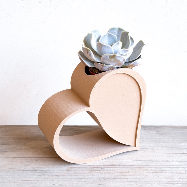 Lovely Plant Pot Heart Wood Heart Succulent Mothers Day | Etsy