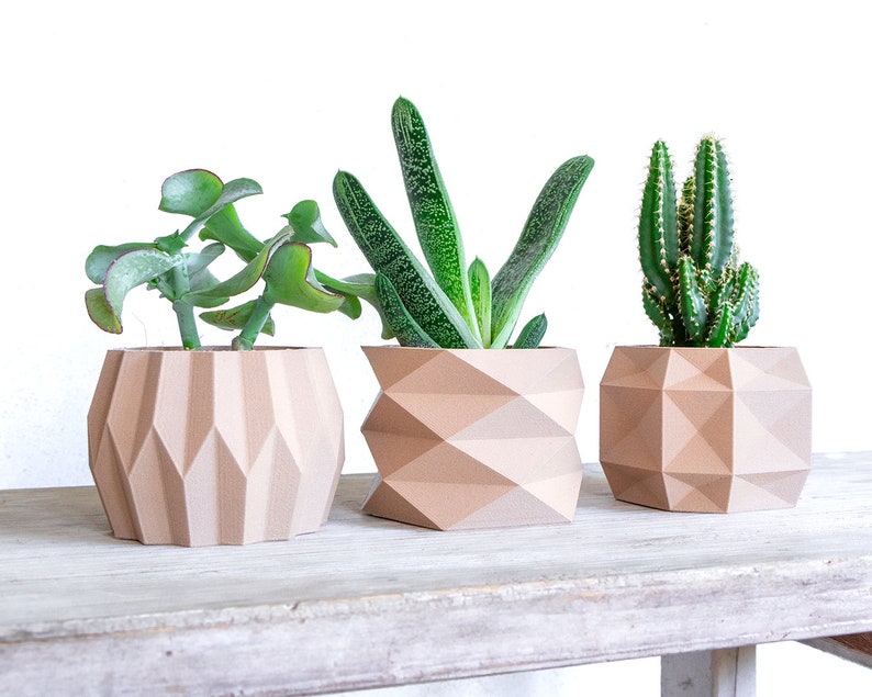 Origami Wood Plant Pot Succulent Cache Pot Wood Succulent | Etsy