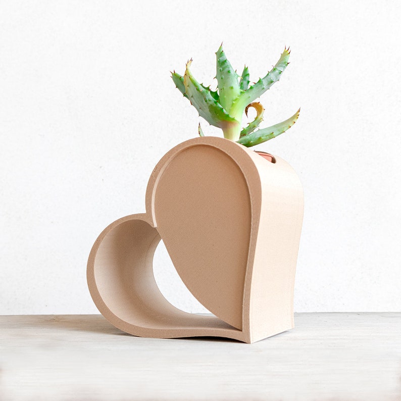 Lovely Plant Pot Heart Wood Heart Succulent Mothers Day | Etsy