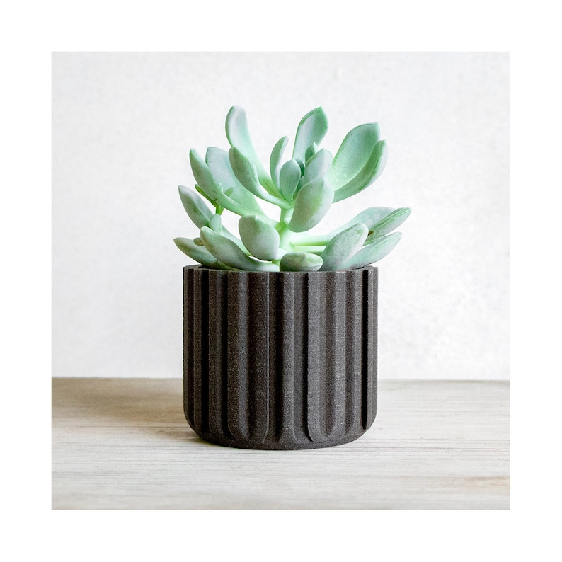 Black Wood Plant Pot | Succulent Cache Pot | Wood Succulent Planter ...