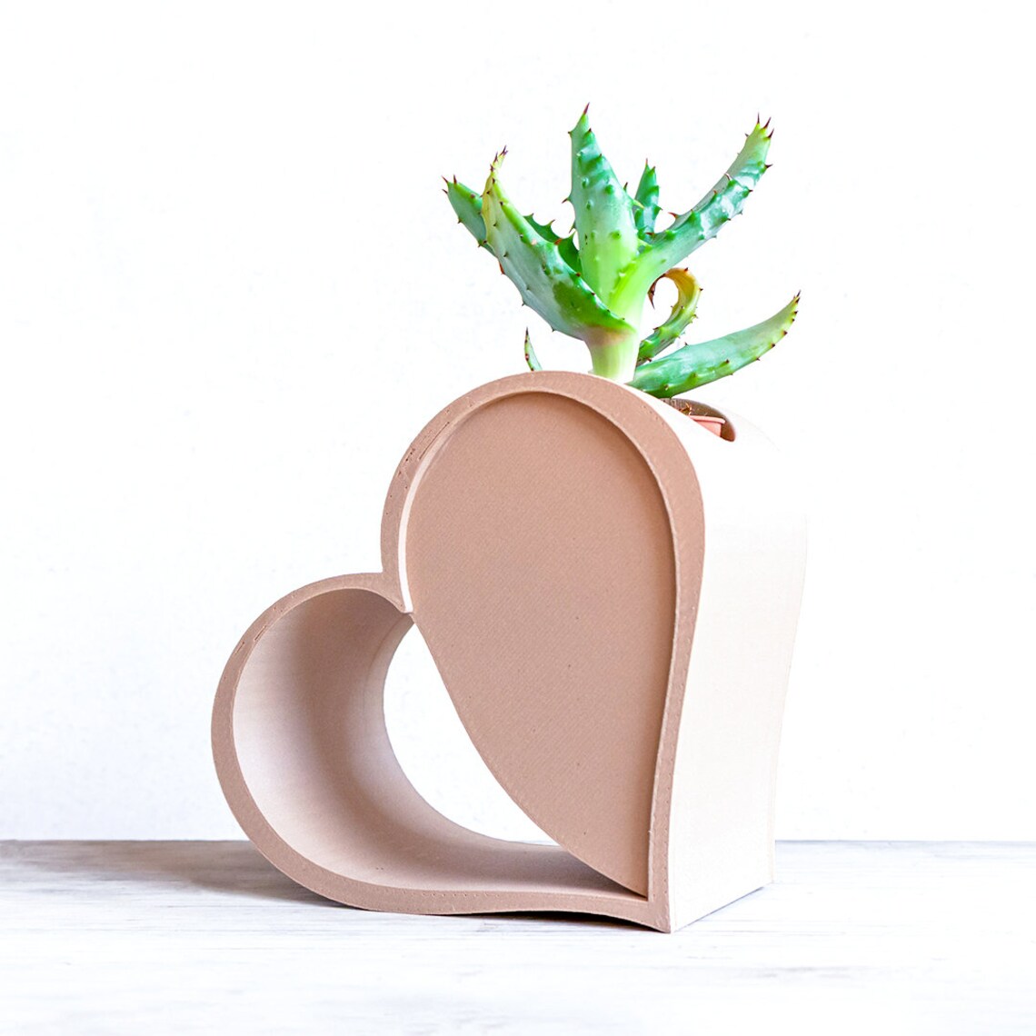 Lovely Plant Pot Heart Wood Heart Succulent Mothers Day | Etsy