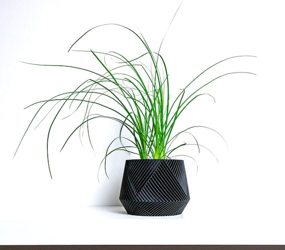 Black Plant Pot Indoor Planter Original Cache Pot Plant | Etsy