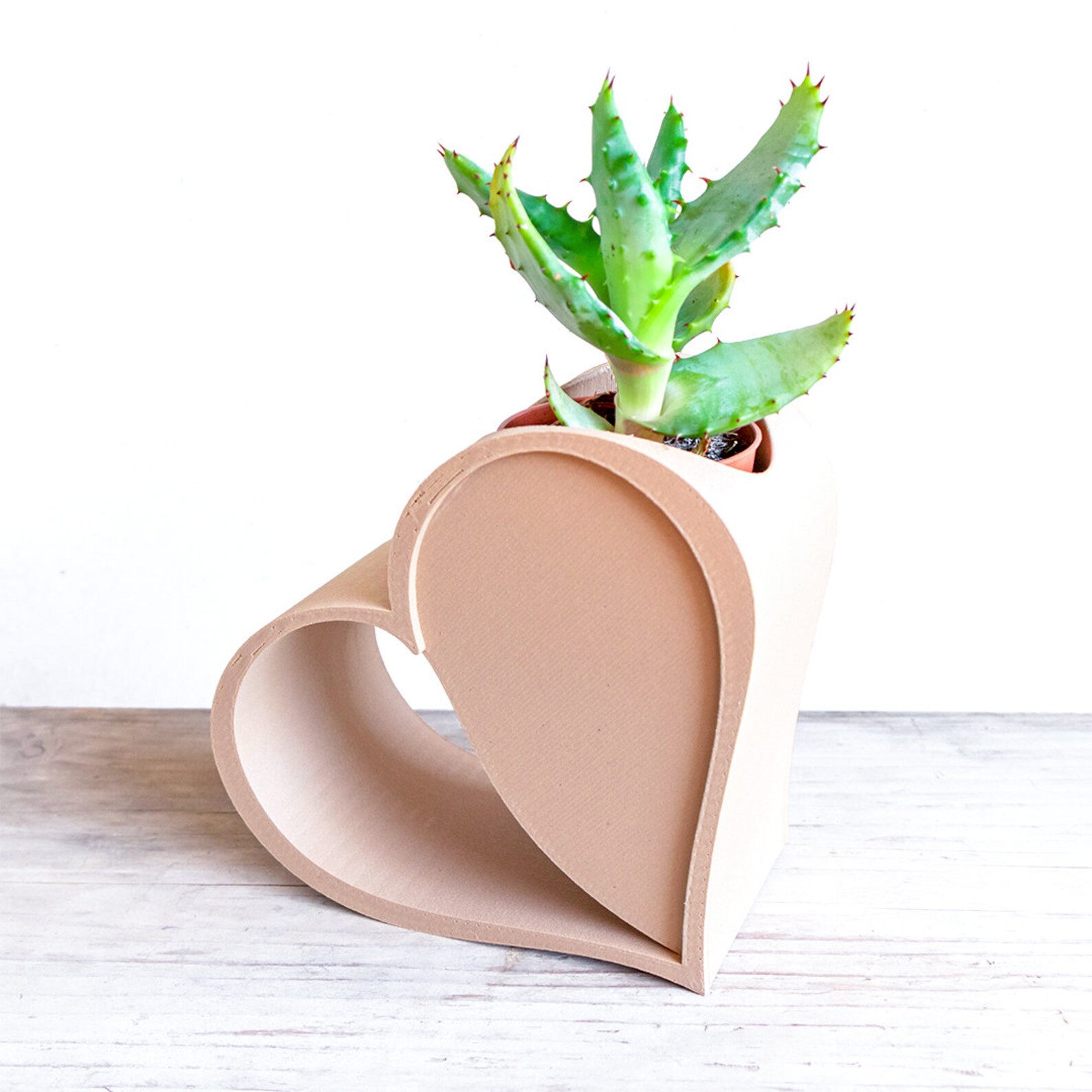 Lovely Plant Pot Heart Wood Heart Succulent Mothers Day | Etsy