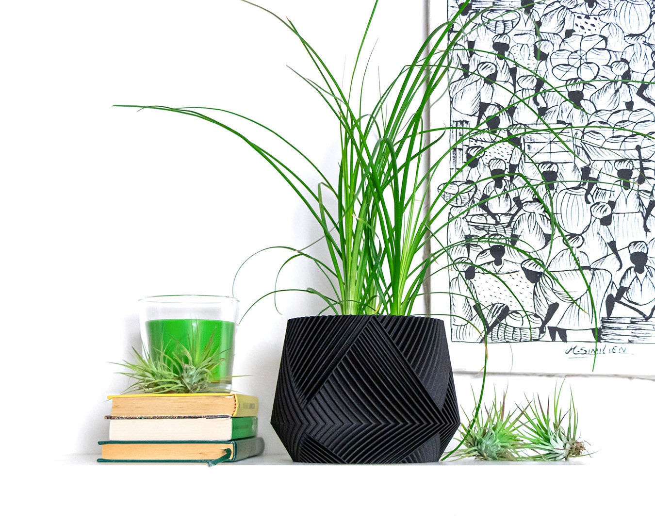 Black Plant Pot Indoor Planter Original Cache Pot Plant | Etsy