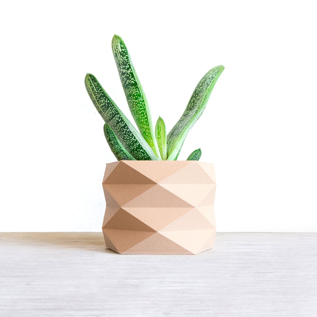 Origami Wood Plant Pot Succulent Cache Pot Wood Succulent | Etsy