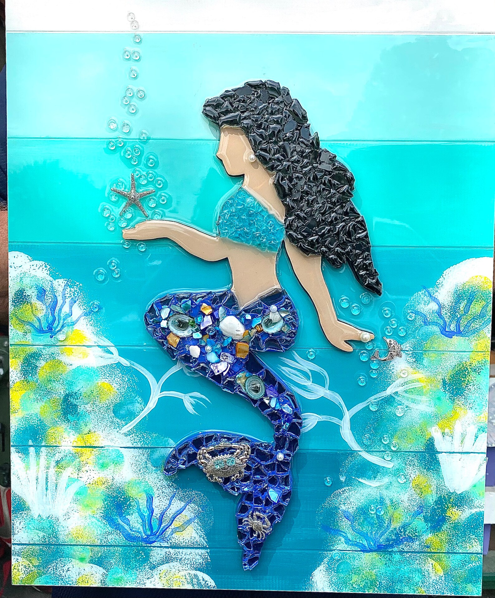 Mermaid Outdoor Indoor Art Large Left Profile - Etsy