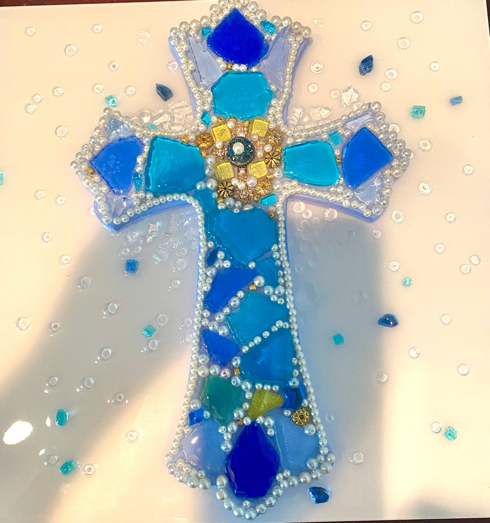 Sea Glass Cross - Etsy