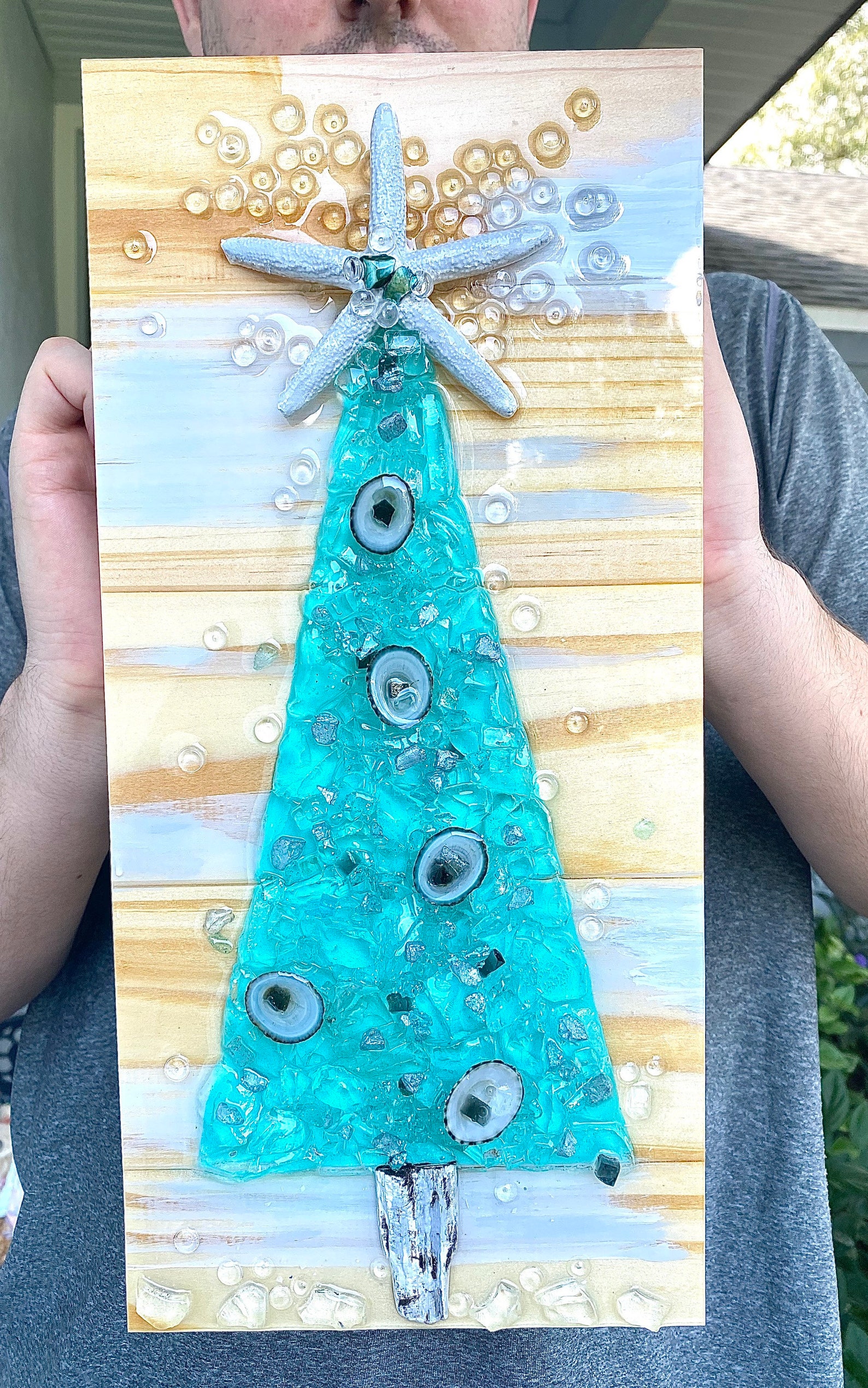 Aqua Christmas Tree by the Sea - Etsy