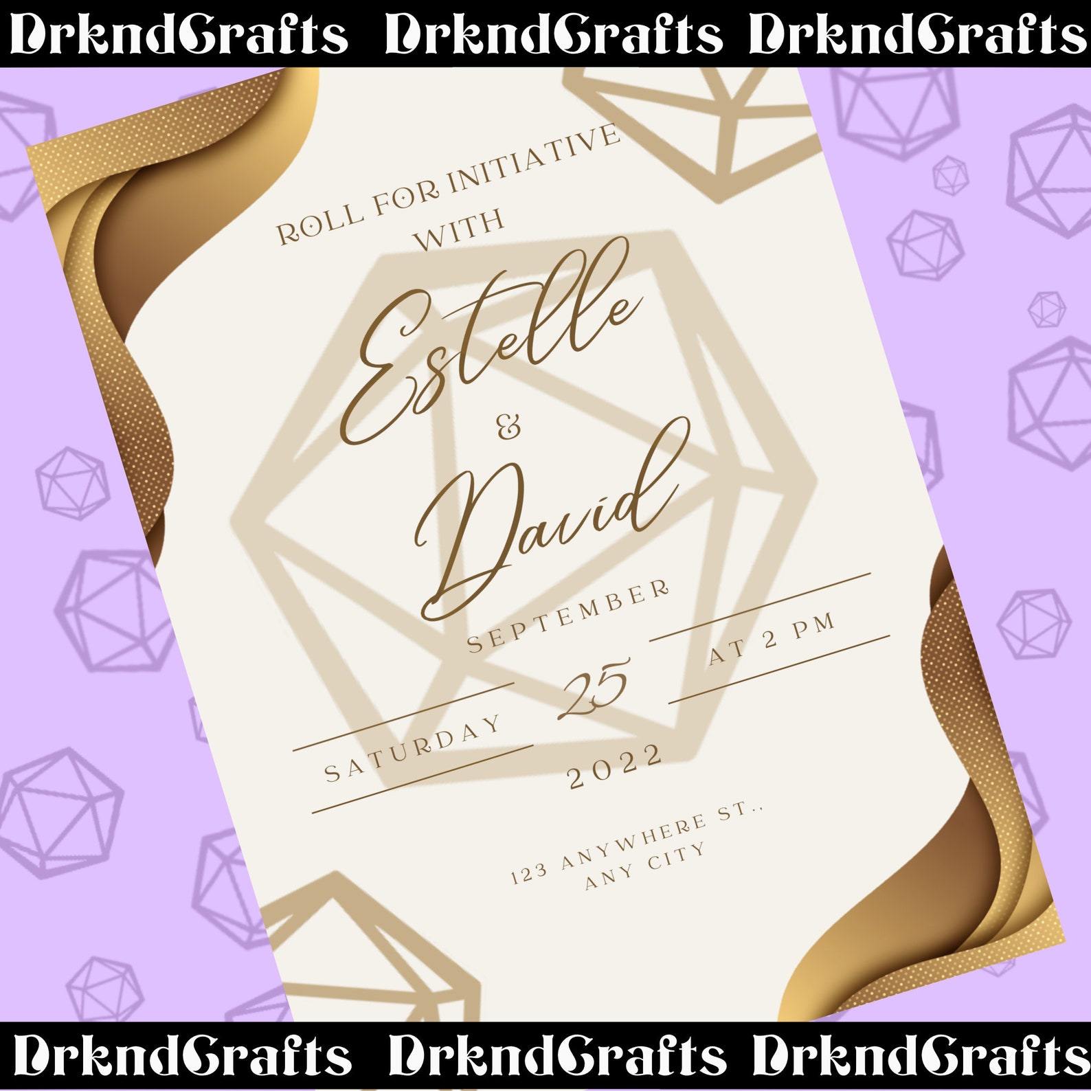 Wedding Invitation Design for Dungeons and Dragon Players, Save the ...