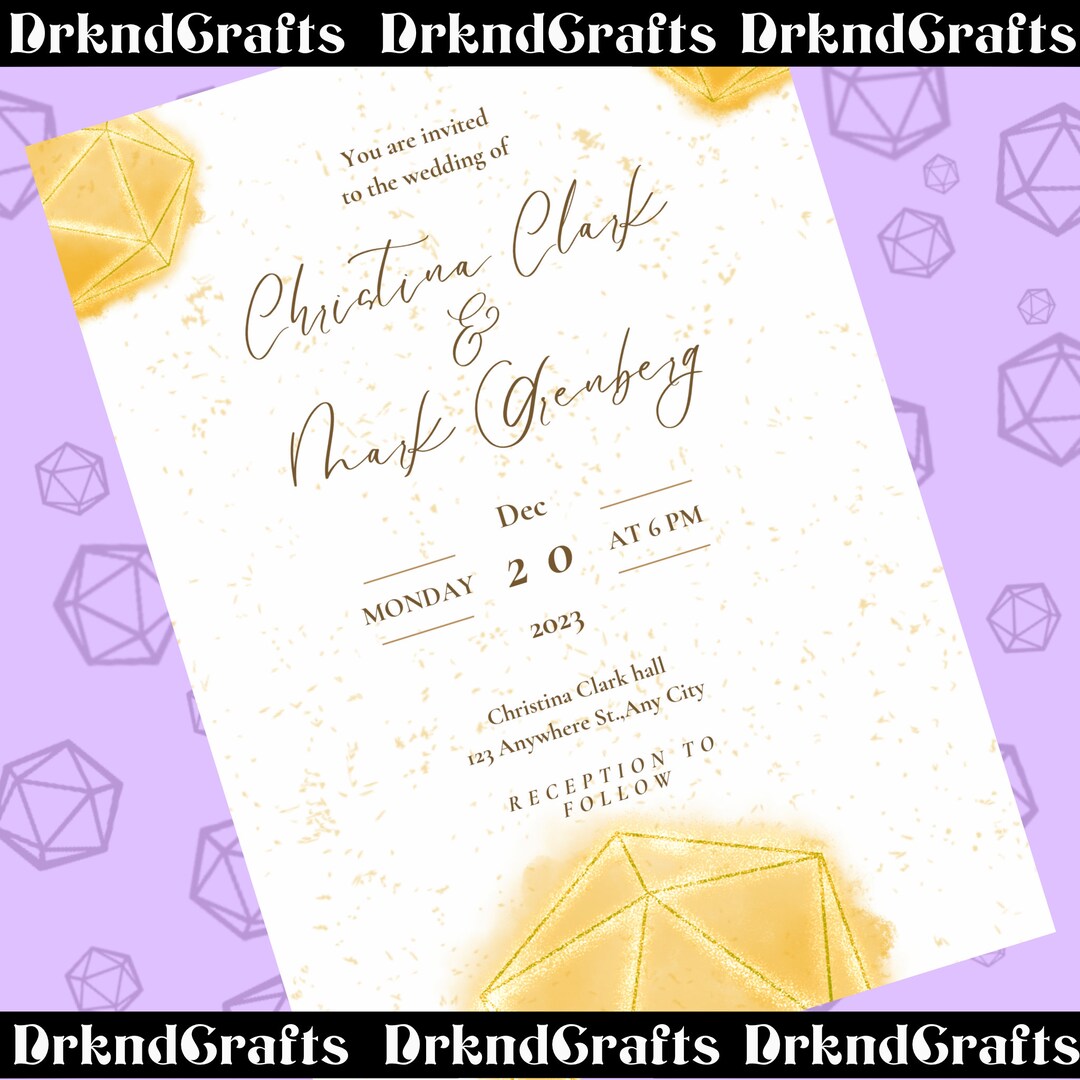 Wedding Invitation Design for Dungeons and Dragon Players, Save the ...