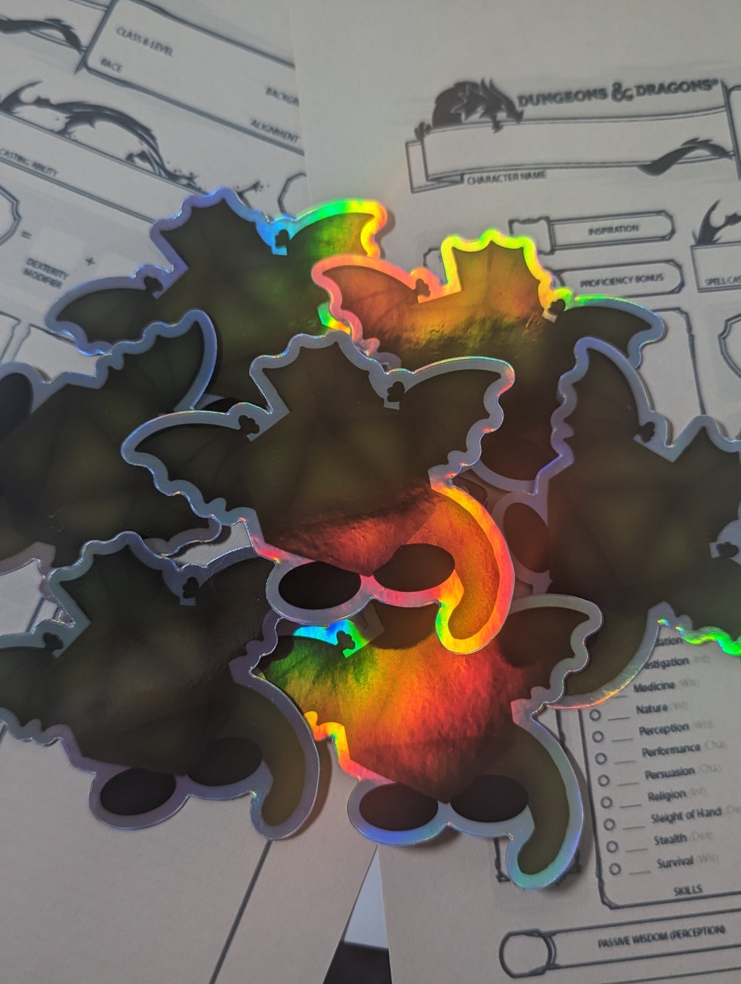 D&D Dice Gold Dragon Sticker Holographic, Dungeons and Dragons Gifts ...