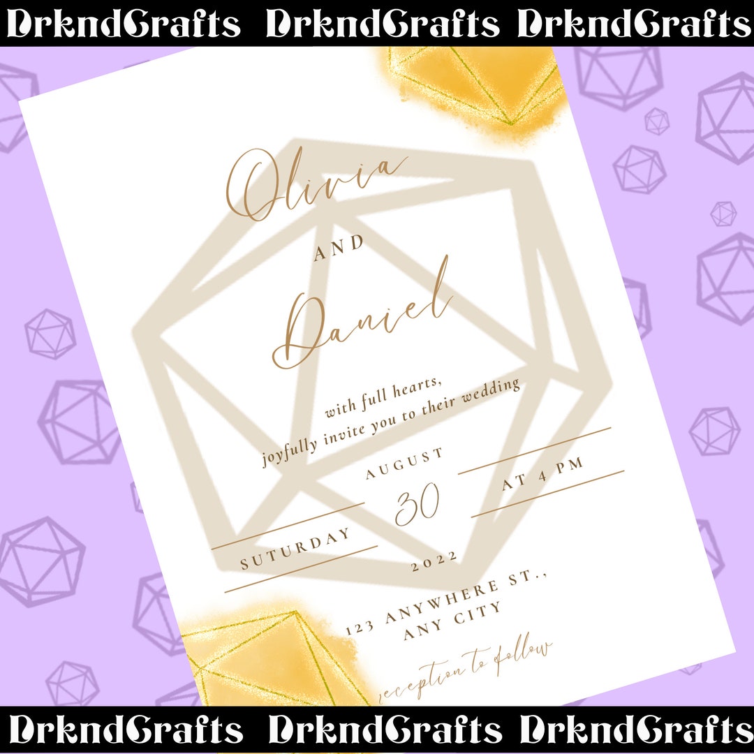 Wedding Invitation Design for Dungeons and Dragon Players, Save the ...