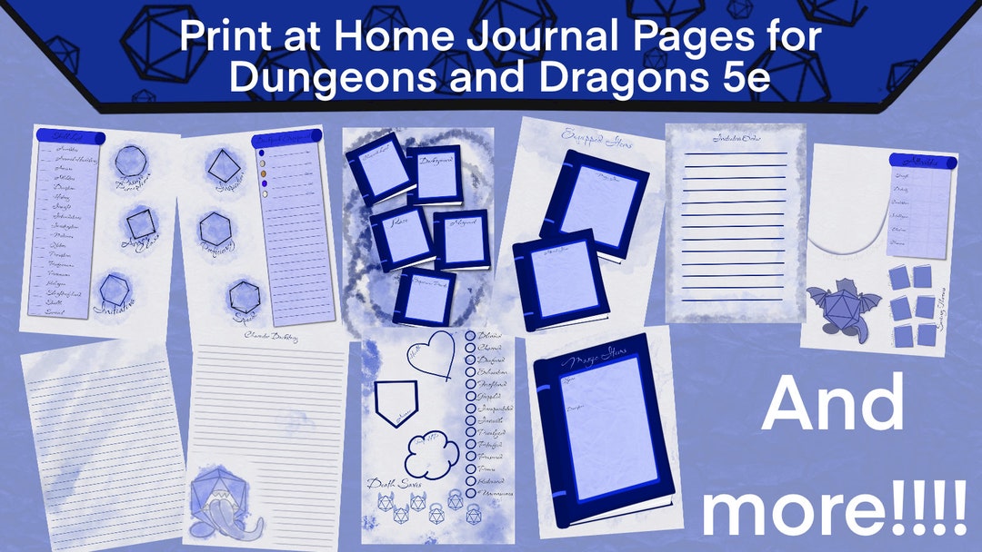 Dungeons and Dragons Campaign Journal, Blue Campaign Diary, DND ...