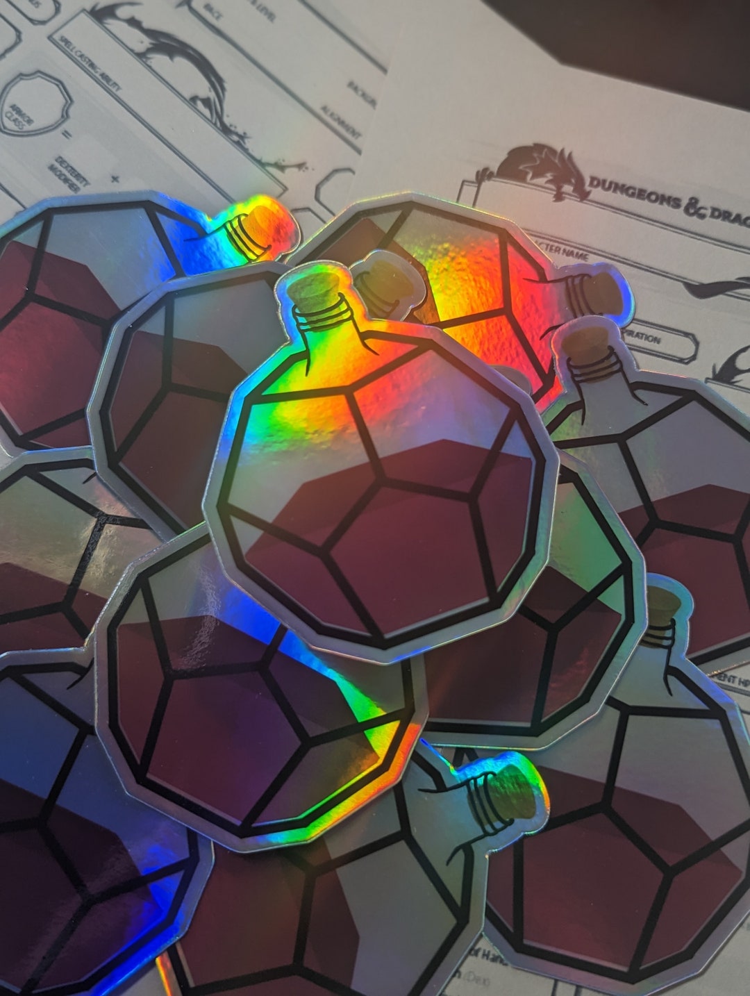 D&D Potion Sticker Holographic D12, Dungeons and Dragons Accessories, Dnd Vinyl Stickers for ...