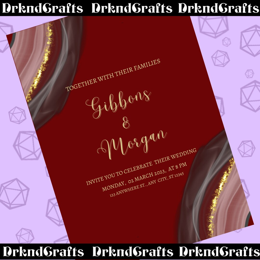 Wedding Invitation Design for Dungeons and Dragon Players, Save the ...