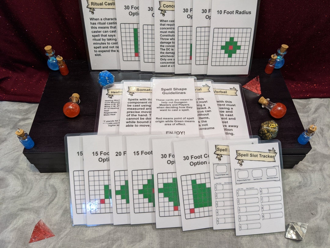 Spell Caster D&D 5e Reference Card Set, Dungeons and Dragons Gift, DND ...