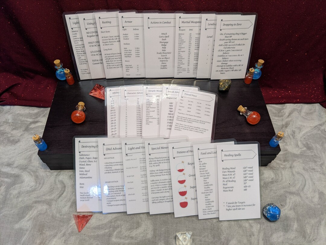 Standard Reference Card Set D&D 5e Dungeons and Dragons Gift - Etsy